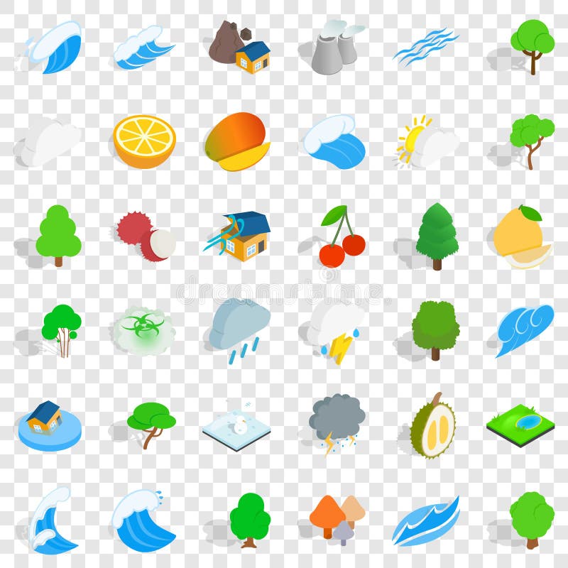 Cold Season Icons Set, Isometric Style Stock Vector - Illustration of ...