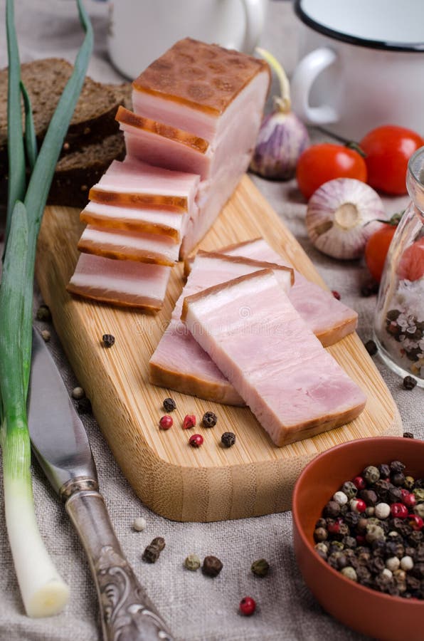Cold smoked pork stock photo. Image of board, belly - 143103194