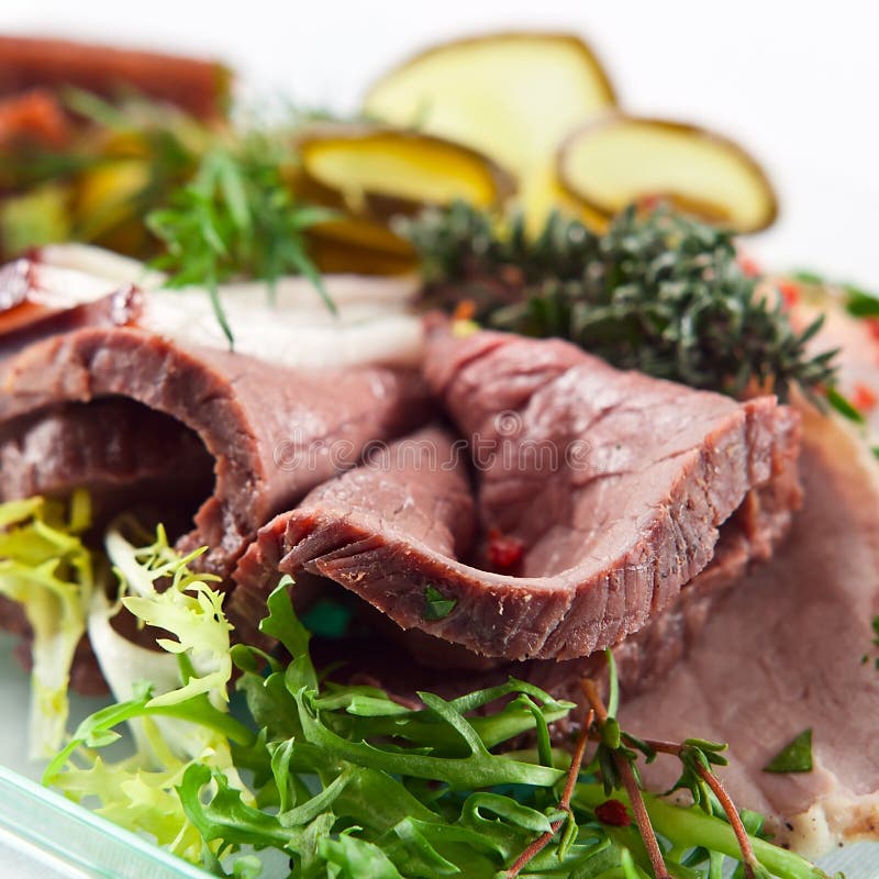 Cold Snack with Meat and Spices Stock Photo - Image of refreshment ...