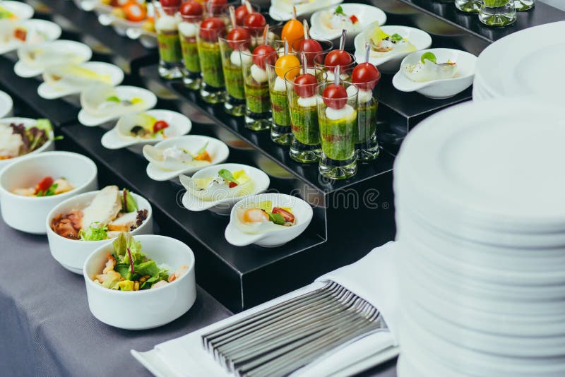 Cold Snacks at a Conference Event Stock Photo - Image of canape ...