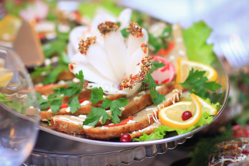 Cold Snacks on the Table in the Restaurant Stock Photo - Image of event ...