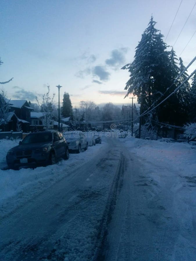 Cold Snowy Day in Vancouver Stock Image - Image of snowy, coquitlam ...