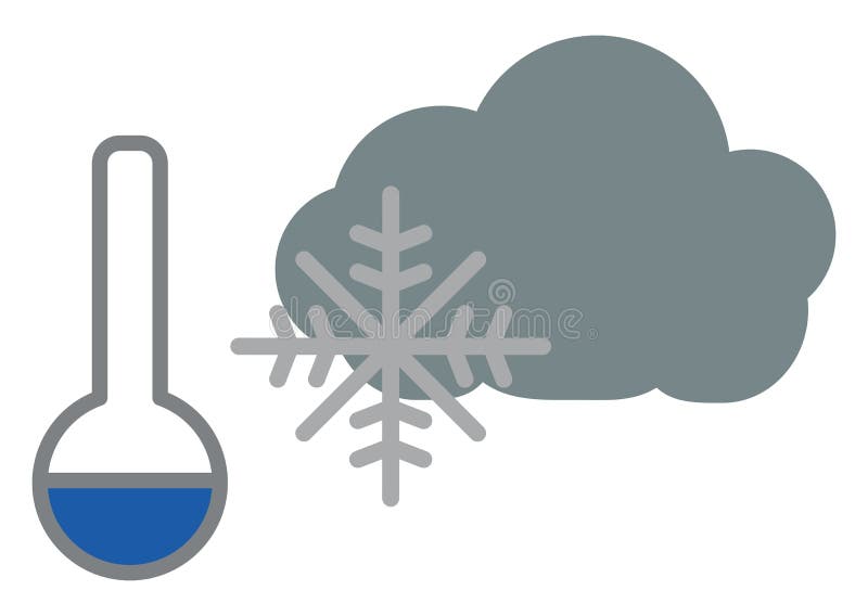 Cold snowy weather, icon stock vector. Illustration of landscape ...