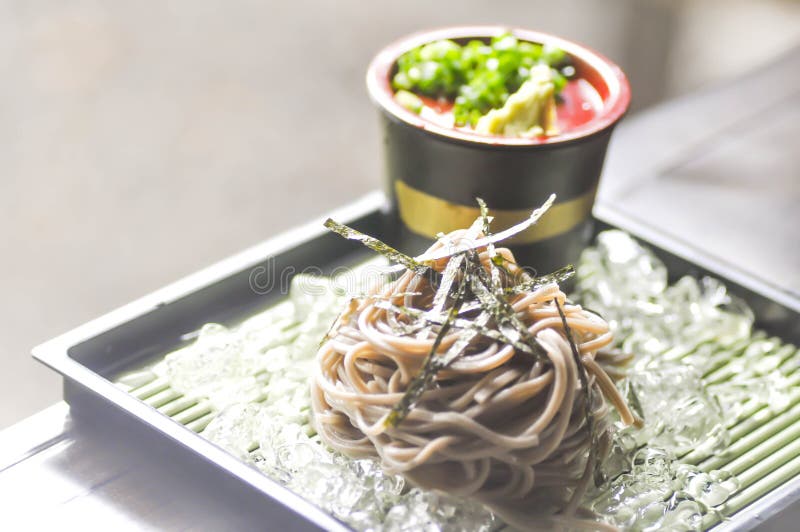 Cold Soba or Cold Noodle in Japanese Food Stock Image - Image of meal ...