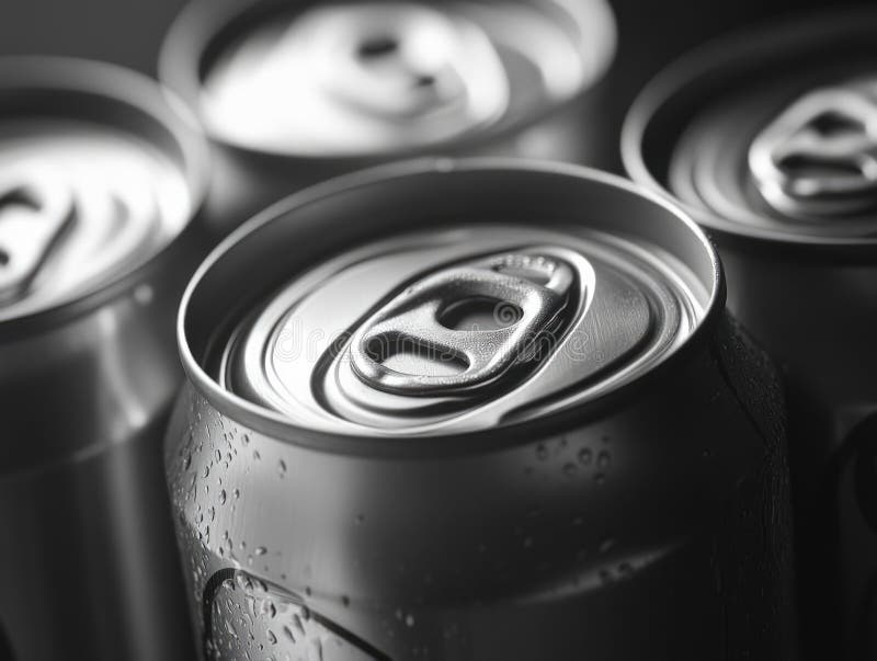 Cold Soda Cans in a Row stock photo. Image of beverages - 366170254