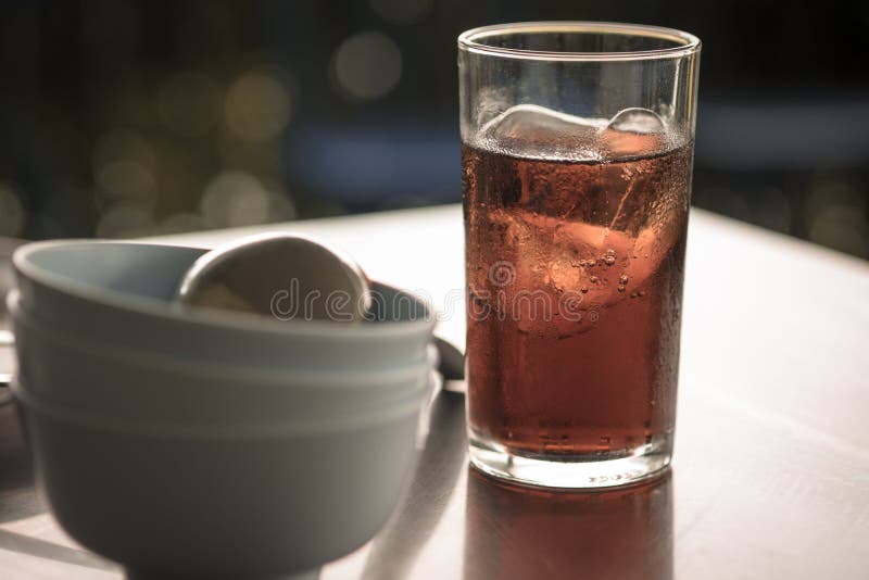 Cold Soft Drink Refreshing Pop Flavoured with Ice Cubes Stock Image ...