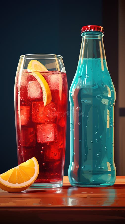 A Cold Soft Drinks for Beverage Stock Illustration - Illustration of ...