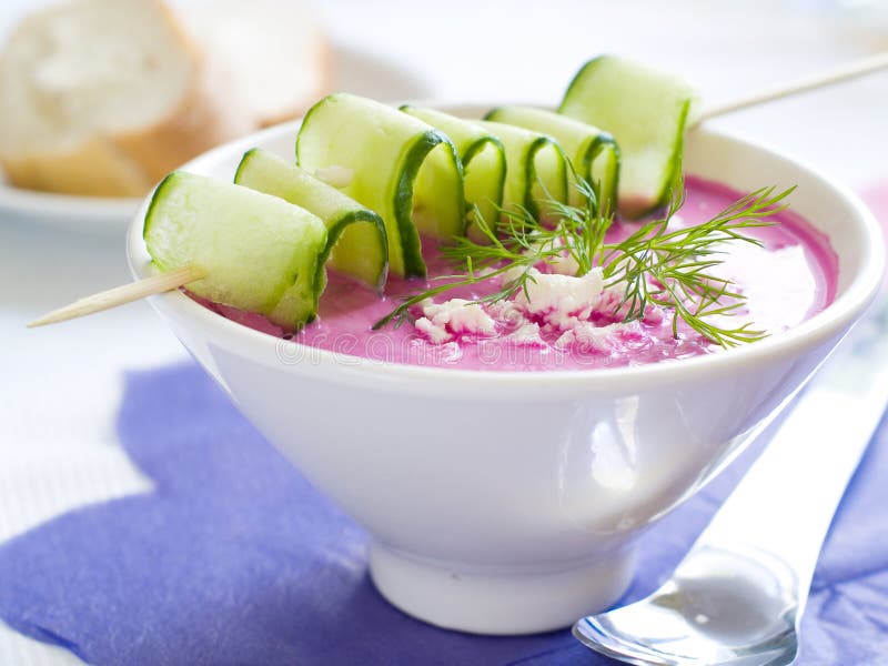 Cold soup stock image. Image of borscht, spoon, healthy - 19578729