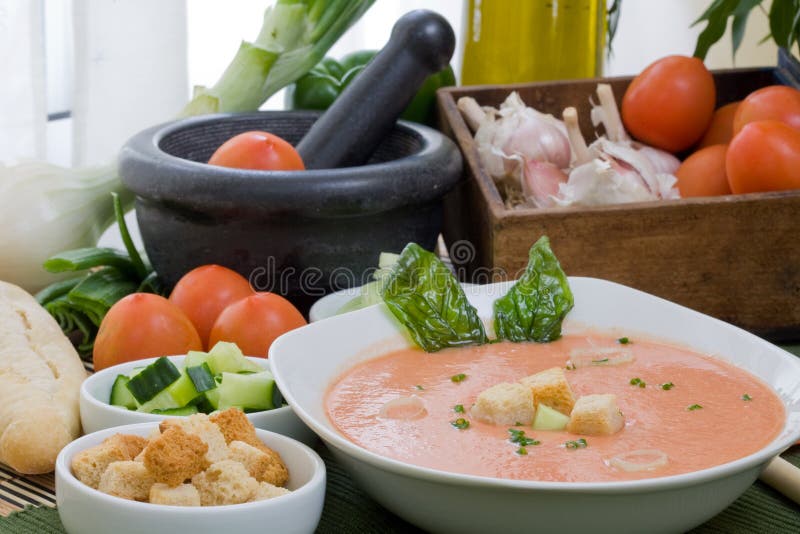 Cold soup stock image. Image of summer, cold, soup, beat - 5246375