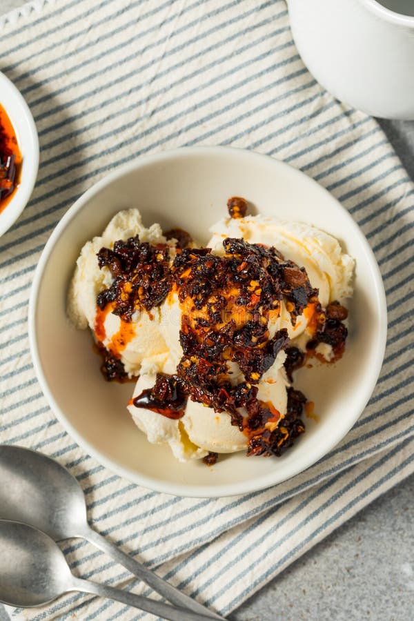 Cold Spicy Chili Crisp Ice Cream Stock Photo - Image of cold, dairy ...