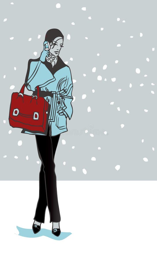 Cold spring Fashion woman stock illustration. Illustration of female ...