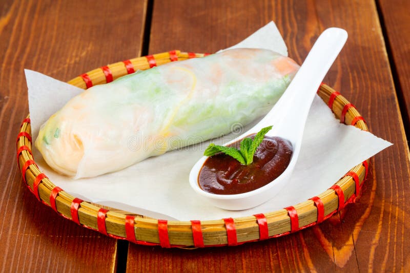 Cold spring roll stock image. Image of cucumber, herb - 127928731