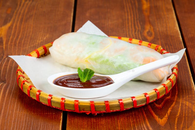 Cold spring roll stock photo. Image of diet, noodles - 129721494