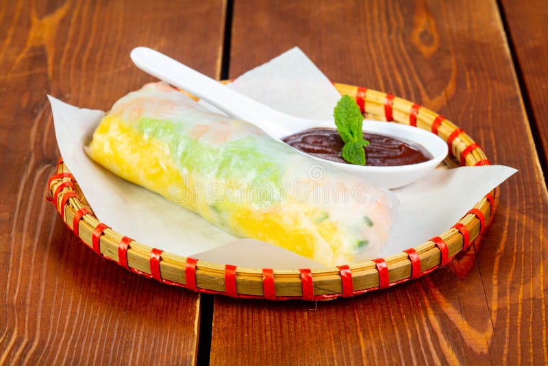 Cold spring roll stock photo. Image of appetizer, asian - 126774848