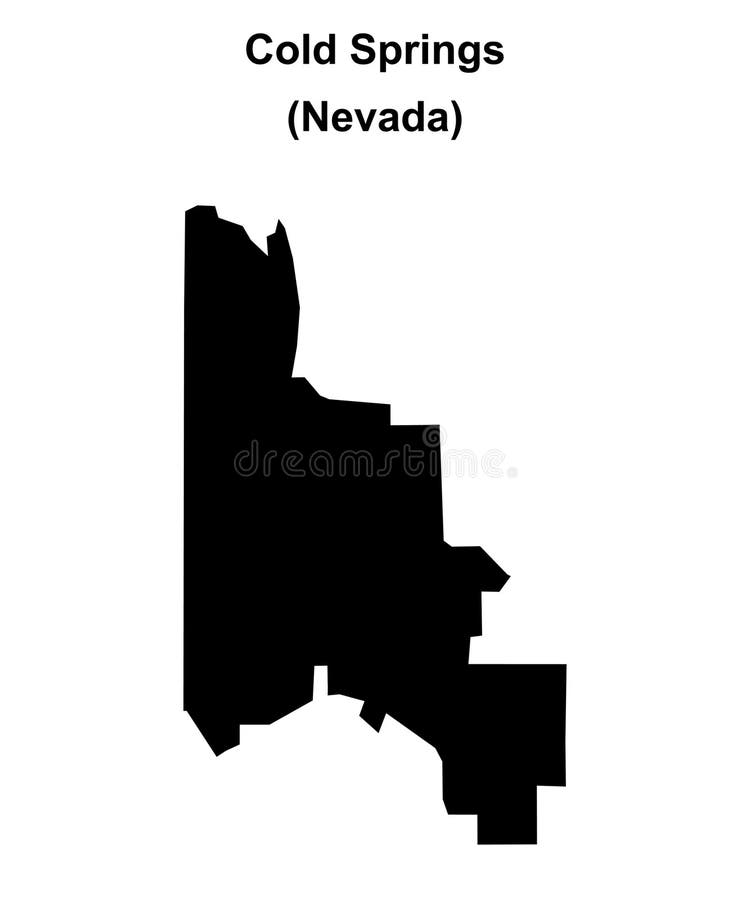 Cold Springs outline map stock vector. Illustration of cartography ...