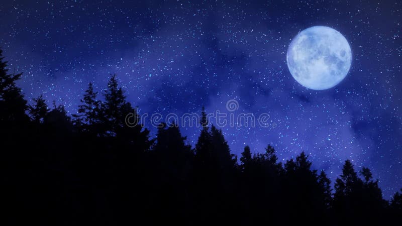 Cold Starry Night in the Mountains with a Full Moon Stock Video - Video ...