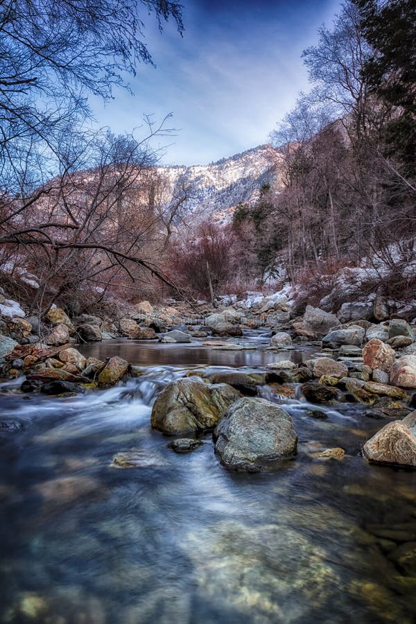 Cold Stones on the Winter River HDR Stock Image - Image of motion ...