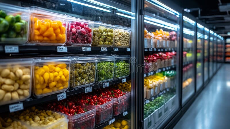 Cold Storage Facility Showcasing Organized Inventory of Fresh Produce ...