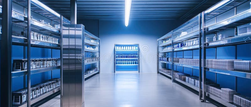 Cold Storage Facility Showcasing Organized Shelving and Modern Design ...