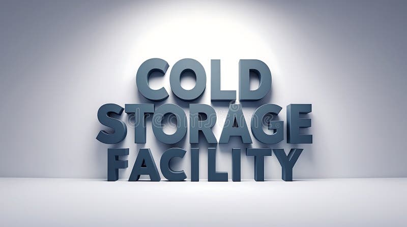 Cold Storage Facility Sign with Bold Typography on a Neutral Backdrop ...