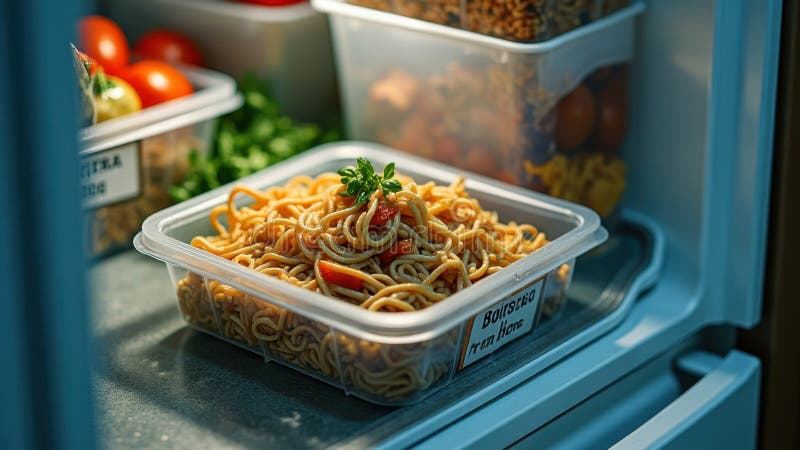 Cold Storage Freshly Cooked Noodles Refrigerator Container Stock Photos ...