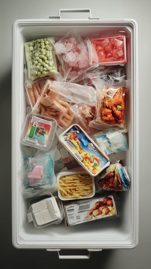 Cold Storage Full of Frozen Food Stock Illustration - Illustration of ...