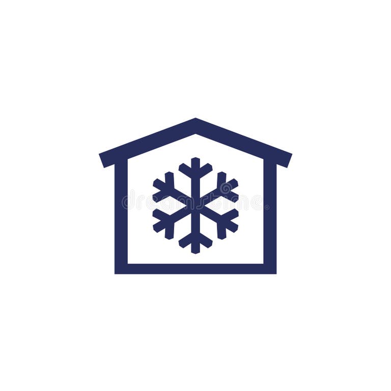 Cold Storage Icon with Warehouse, Vector Stock Vector - Illustration of ...