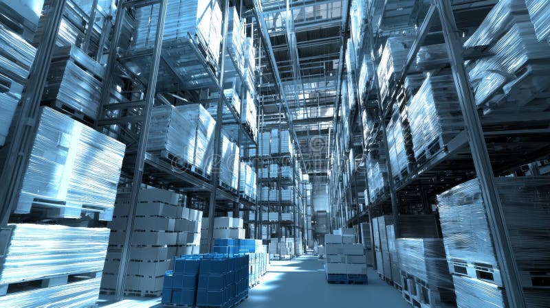 Cold Storage Cold Room and Warehouse with Shelves and Pallets ...