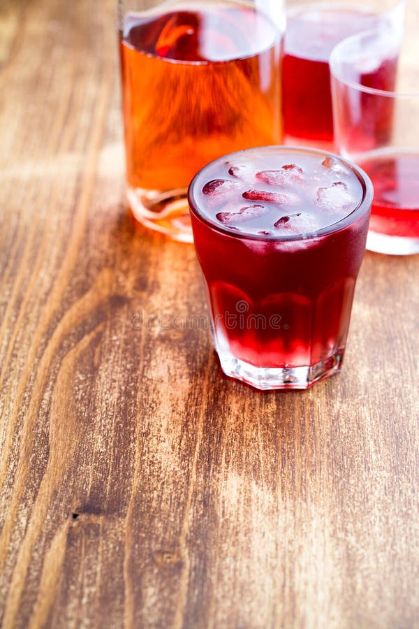 Cold Strawberry Tea with Ice Stock Photo - Image of fresh, iced: 59133894