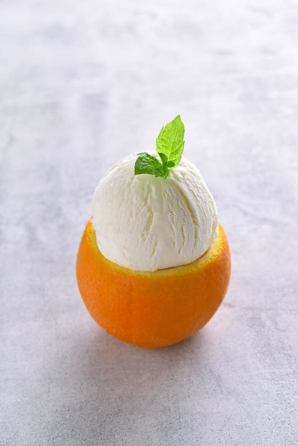 Orange ice cream stock photo. Image of close, natural - 134404540