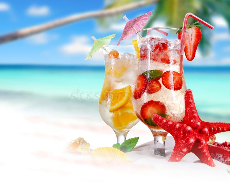 Cold Summer drinks stock photo. Image of beach, alcohol - 30793278