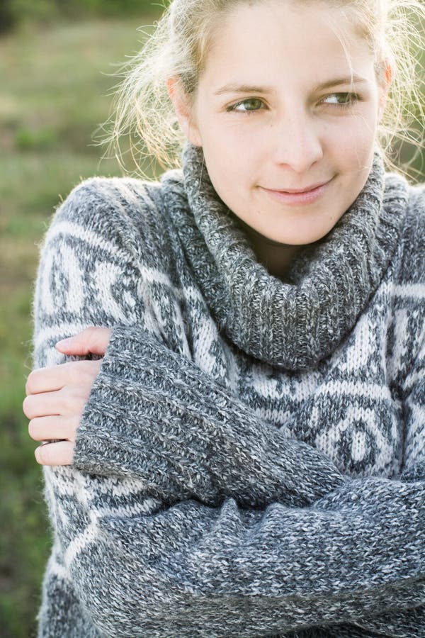 Cold summer evening stock photo. Image of model, outdoors - 40000550