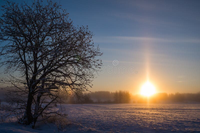 Cold sunrise moment stock image. Image of countryside - 65954557