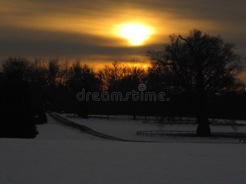 Cold Sunset stock image. Image of sunset, cold, winter - 105800173