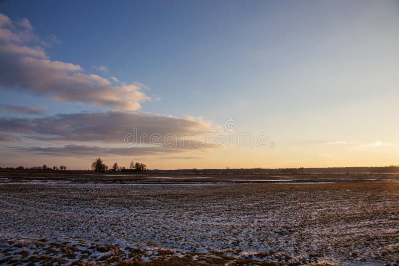 The Cold Sunset in the City. Stock Photo - Image of chimney, quietness ...