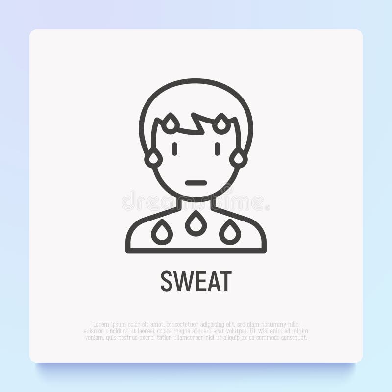 Cold Sweat Thin Line Icon. Modern Vector Illustration of Illness ...