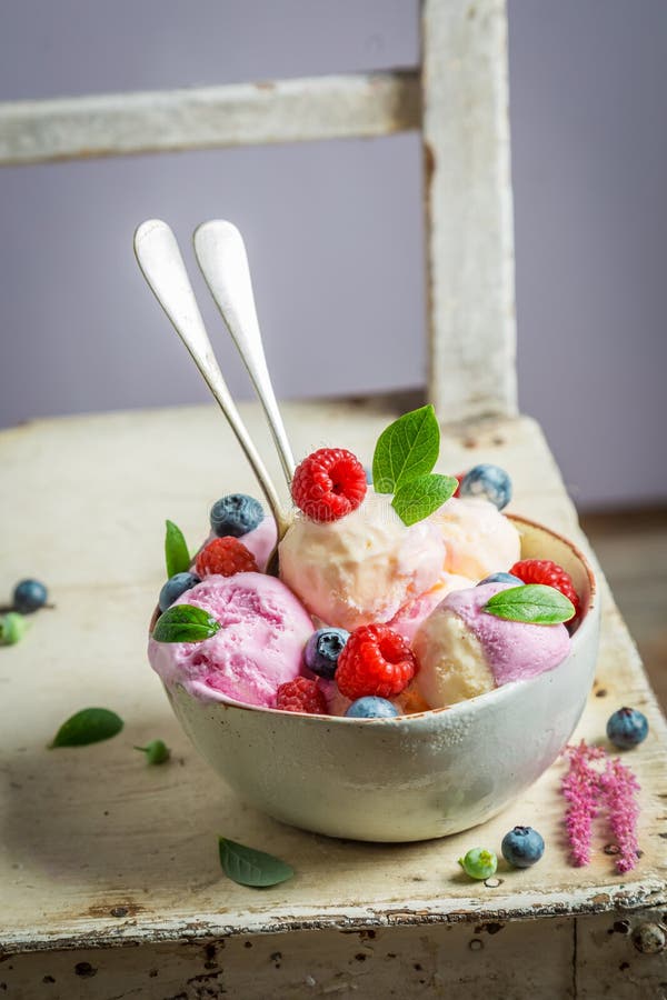 Sweet and Cold Ice Cream Made of Fresh Fruits Stock Image - Image of ...