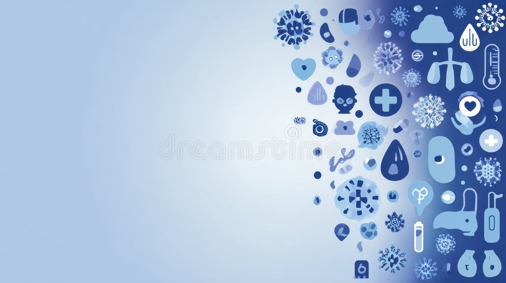 Cold Symptoms Illustrated in Abstract Medical Infographics with a Blank ...