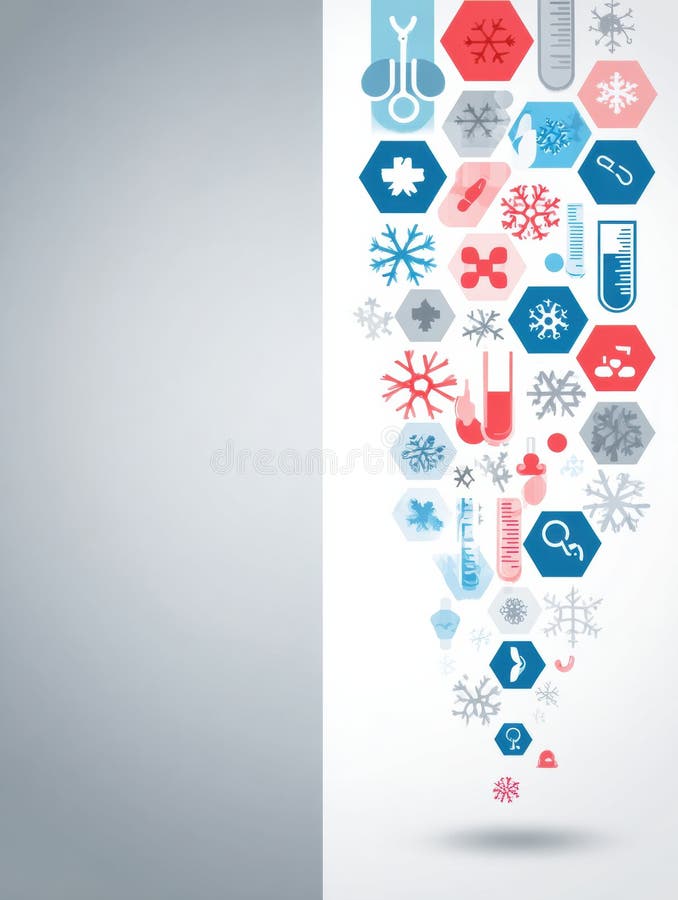 Cold Symptoms Infographic Featuring Medical Icons with Blank Space for ...