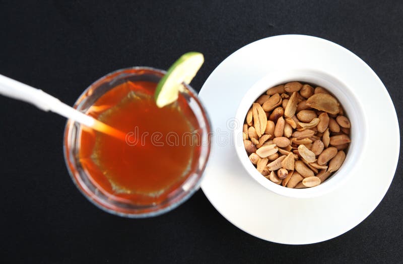 Cold tea with peanut stock photo. Image of glass, iced - 15480168