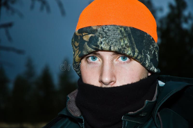 Cold teenage male portrait stock image. Image of dawn - 6640235