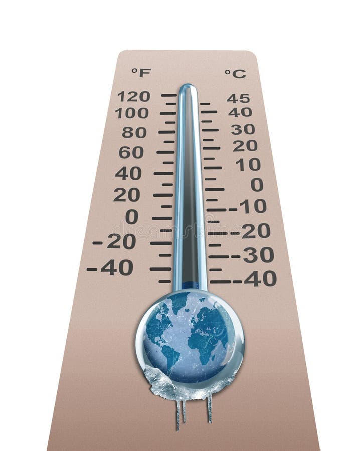 Cold Temperature of the Earth Stock Illustration - Illustration of ...