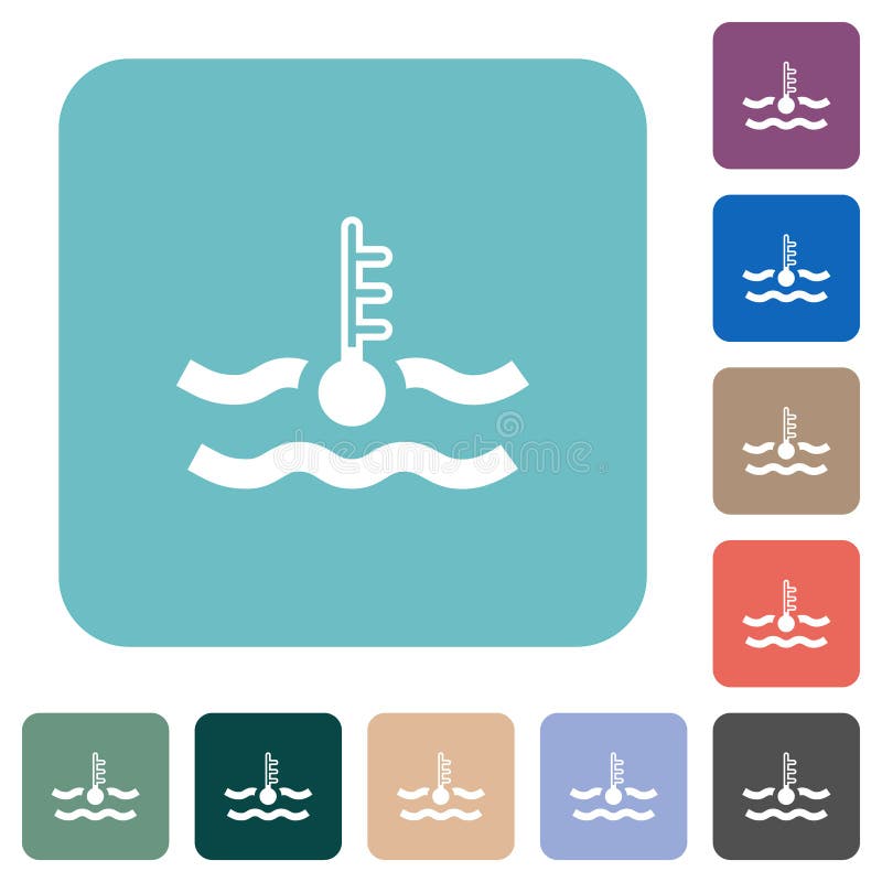 Cold Temperature Engine Coolant Rounded Square Flat Icons Stock Vector ...