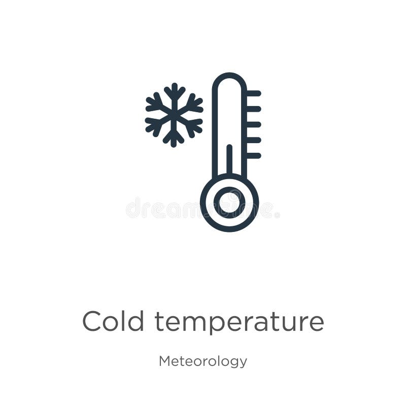 Cold Temperature Icon. Thin Linear Cold Temperature Outline Icon ...