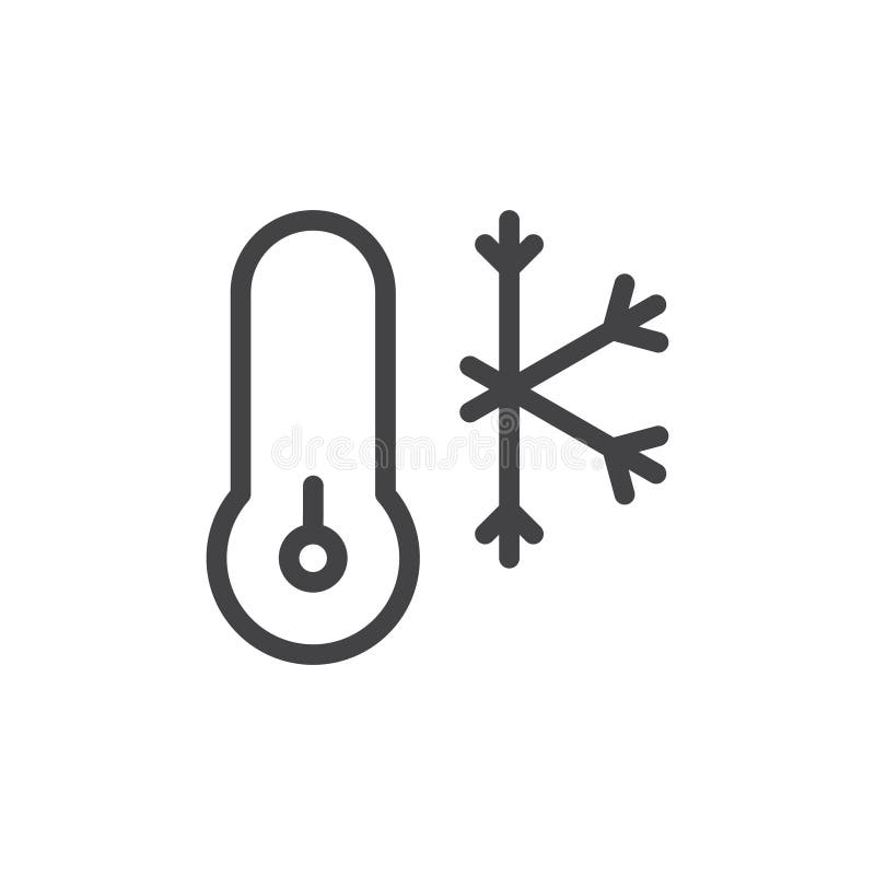 Cold Temperature Icon Thin Outline Art Symbol Stock Vector ...