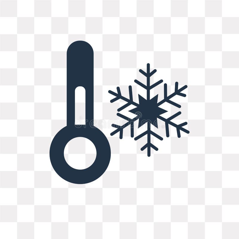 Cold Temperature Vector Icon Isolated on Transparent Background, Cold ...