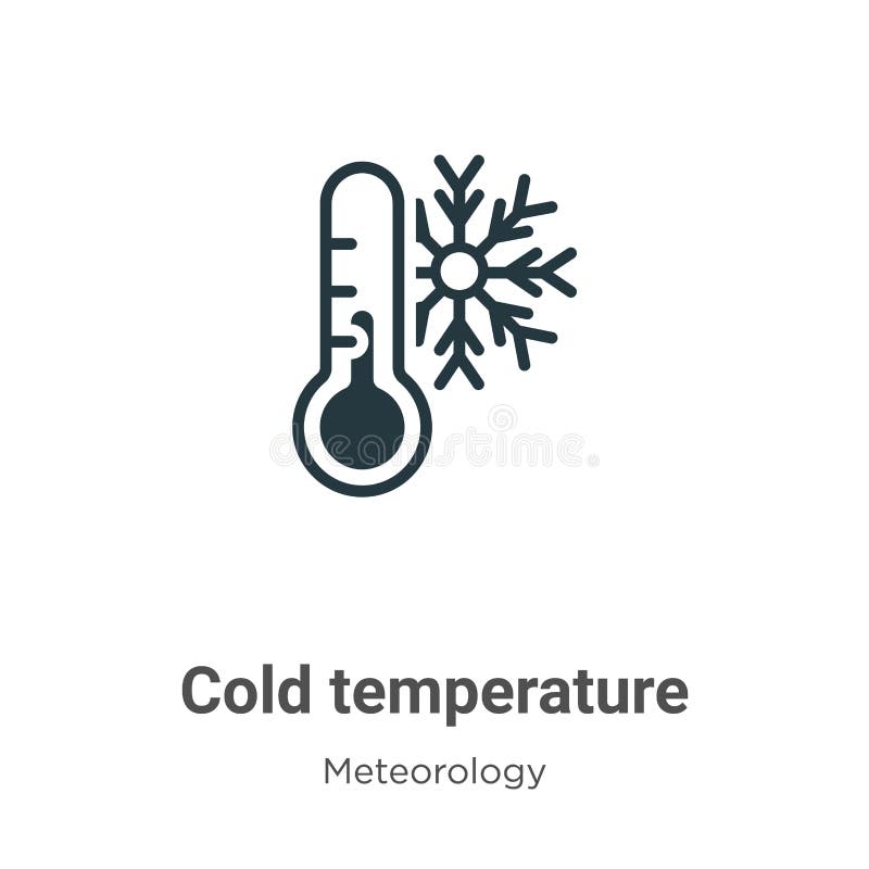 Cold Temperature Vector Icon on White Background. Flat Vector Cold ...