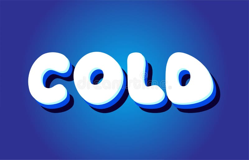 Cold Text 3d Blue White Concept Vector Design Logo Icon Stock Vector ...