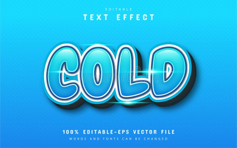 Cold Text Effect with Blue Gradient Stock Vector - Illustration of cold ...