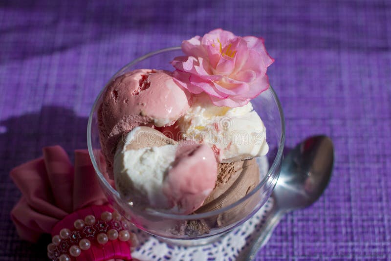 Cold Three-color Ice Cream. Stock Photo - Image of summer, three: 118707036